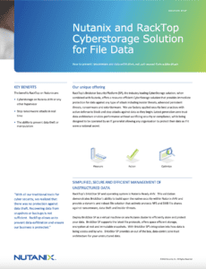 Nutanix | RackTop Cyberstorage Solutions
